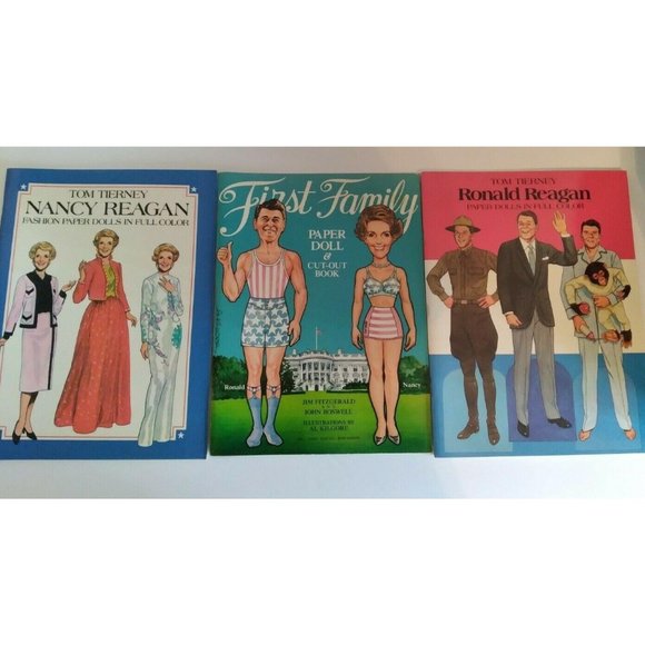 Toys | Vintage President Ronald Nancy Reagan First Family Paper Dolls ...
